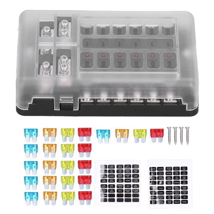 EJ.life Fuses Box, Fuse Block Waterproof with LED Indicator for Vehicle ...