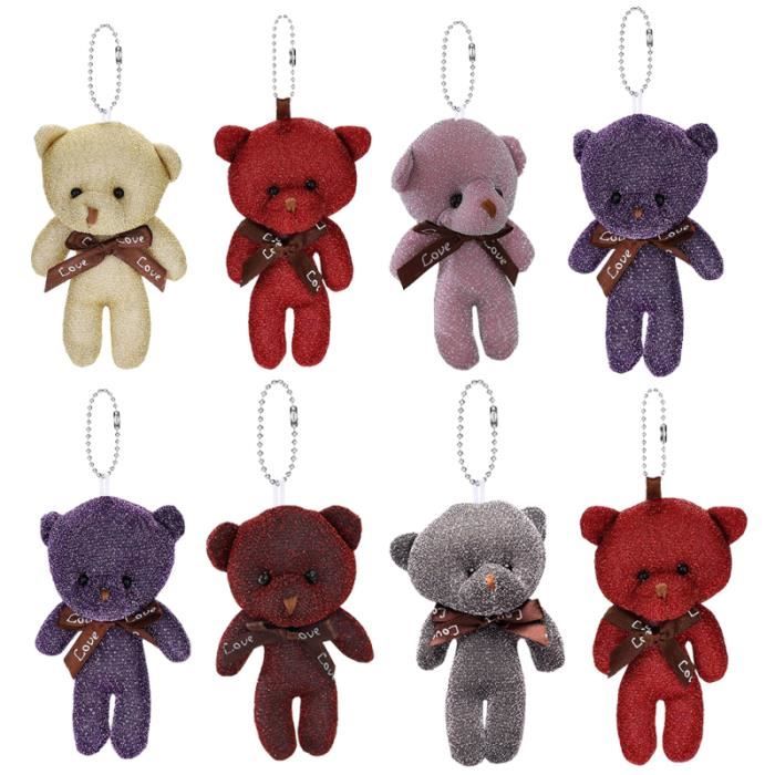 8pcs Adorable Porte-clés Pendentif ADORABLE BEAR PENDER PENSEUR POUR ...