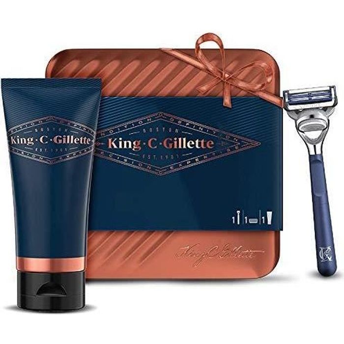 1 King C. Gillette Kit de Rasage Homme Complet Coffret Cadeau avec ...