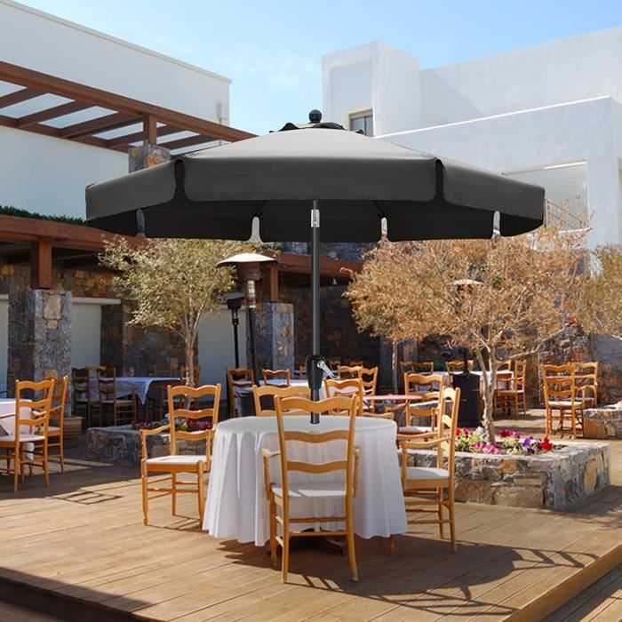 Parasol - Table Inclinable Bouton Poussoir Jardin Terrasse Cour Piscine ...