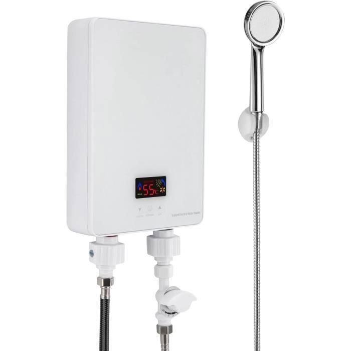 Mini chauffe-eau électrique instantané - LED 6000 W - sans réservoir - avec pommeau de douche ...