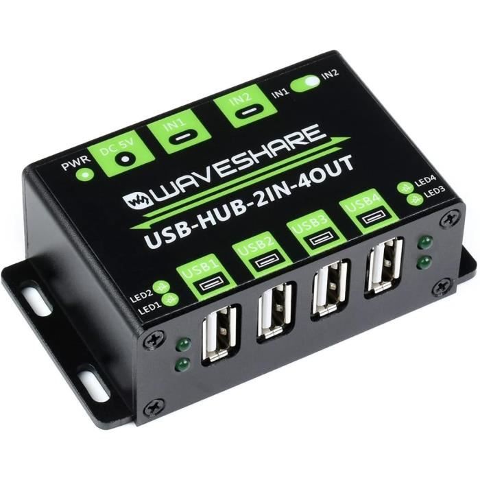 HUB USB - A685 - 4 Ports - Métal Industriel - Protection Surtension ...