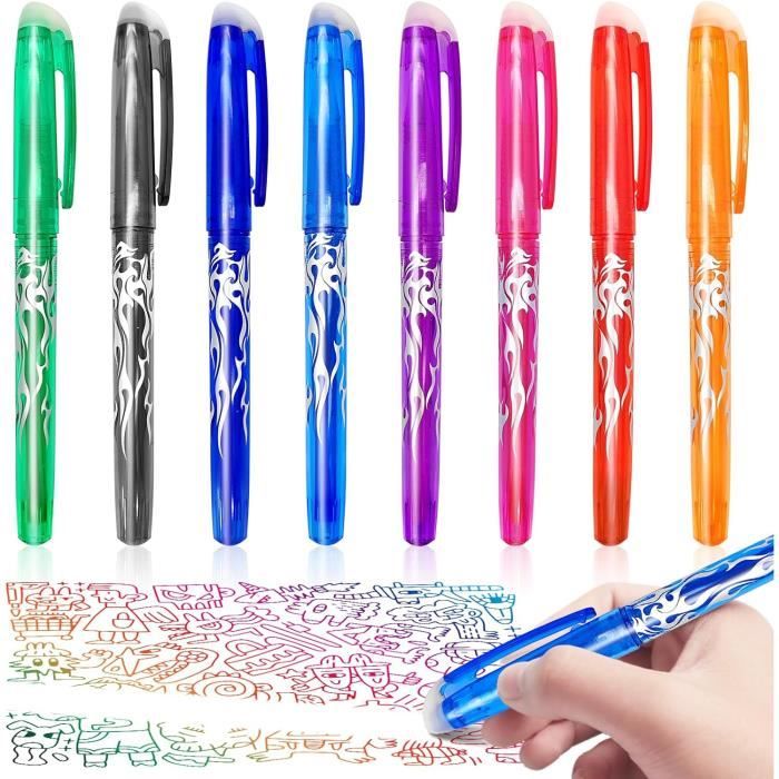 8 Couleurs Stylos Effaçables Bille Effaçables À Encre Gel Stylos À