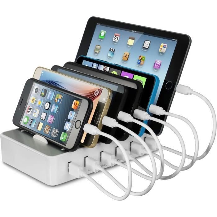 Station De Charge 6 Port Usb Chargeur Usb Multiple Station Recharge ...