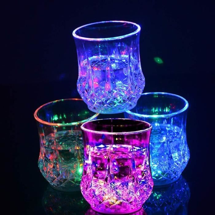 4Pcs 200Ml Gobelet Lumineux Clignotants Led Verres À Boire Changeant De ...