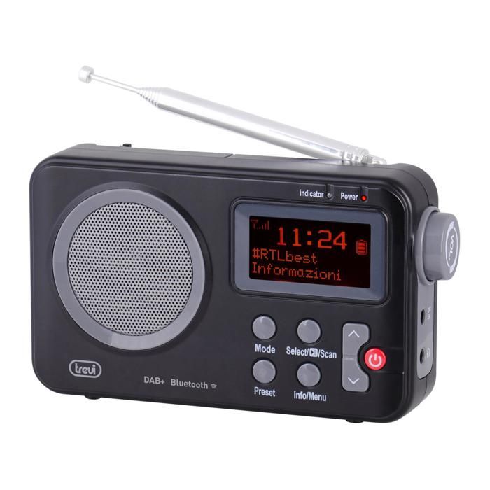Radio Portable DAB - Trevi - DAB 7F80 R - Bluetooth - Horloge avec ...