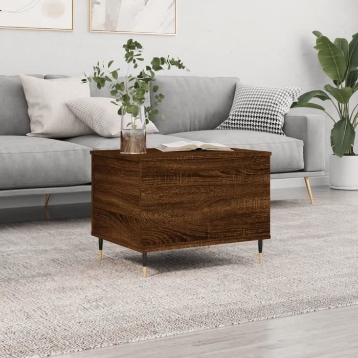 "Promo"Table de Salon LMT - Table basse Chêne marron 60x44,5x45 cm Bois ...