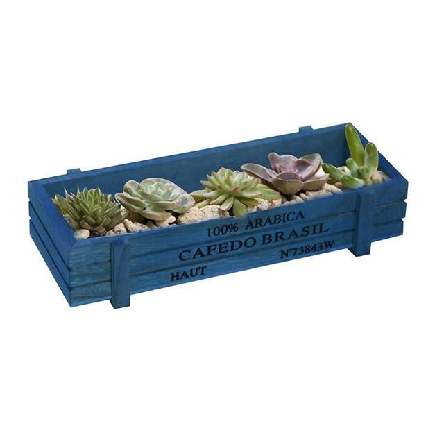 POT DE FLEUR,blue--Boîte de jardinière en bois pour plantes de jardin ...