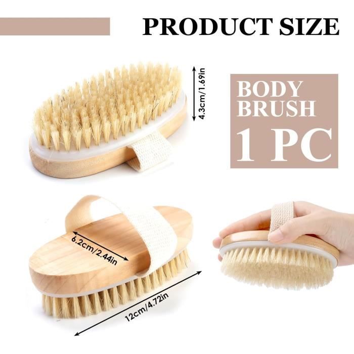 Brosse à sec pour le corps, Sanglier Bois de hêtre naturel, Exfoliante ...