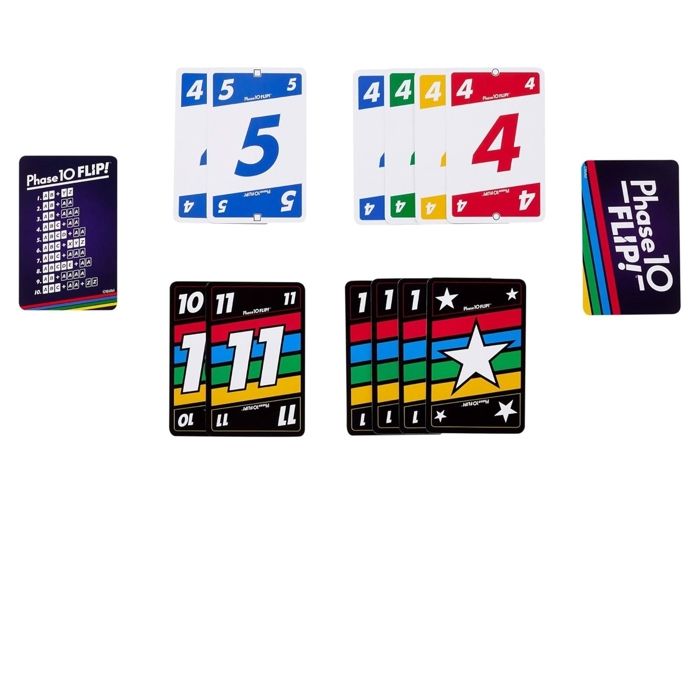Jeu de cartes - MATTEL - Phase 10 Flip - Multicolore - 2 joueurs ou ...