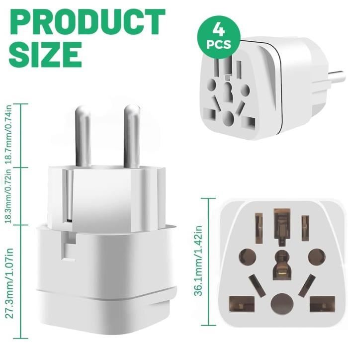 Adaptateur Universel Vers France, Adaptateur Prise Universel De Voyage, Prises Monde Vers France ...