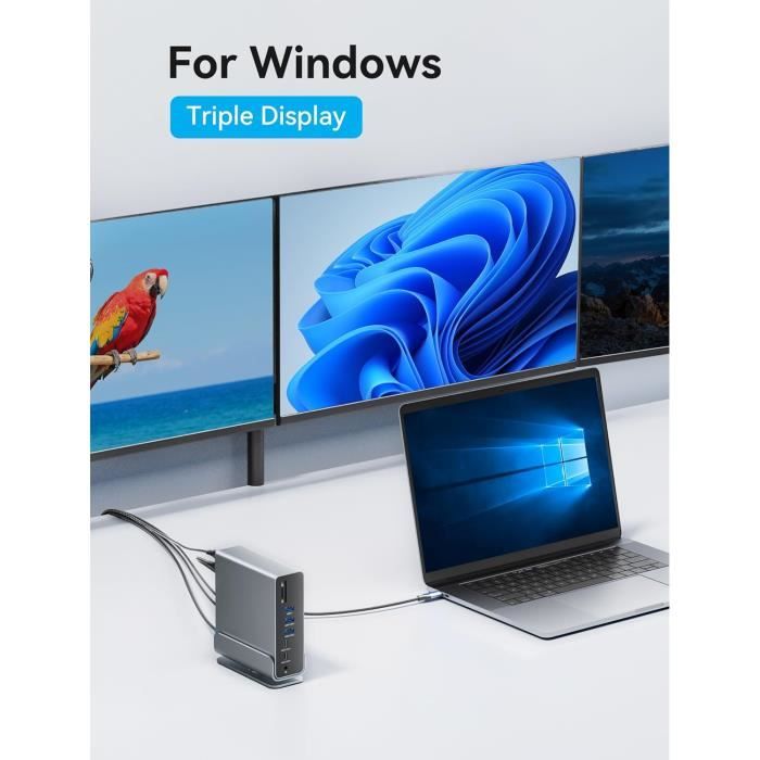 Station D'Accueil Usb C 15 En 1 Double Moniteur Pour Macbook Pro 16"-14 ...