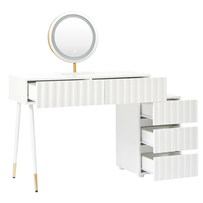 Coiffeuse avec miroir LED - LANGTU - Style moderne - Miroir LED 3 ...
