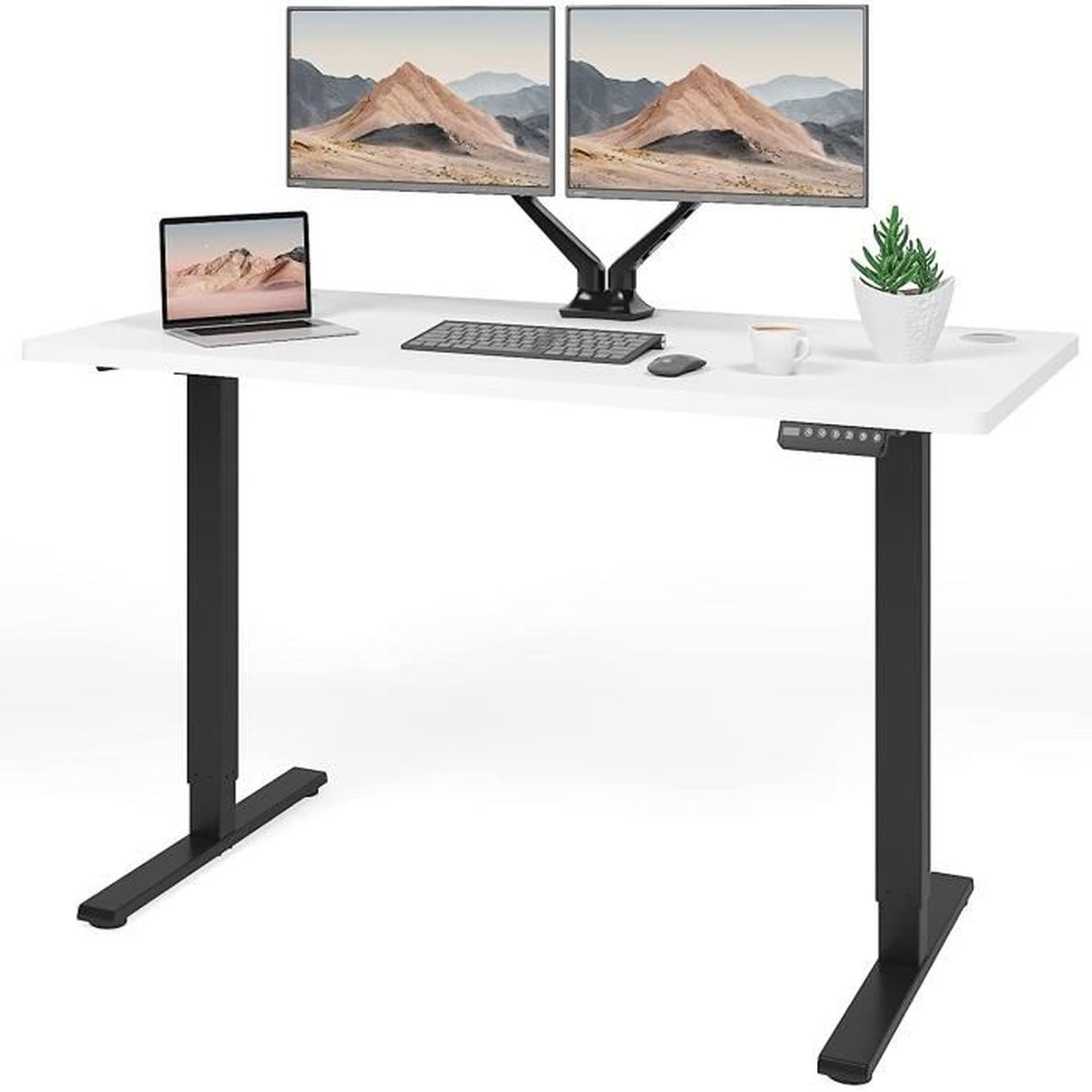 FLEXISPOT EF1 Bureau Assis Debout à 2 Étages avec Plateau 120X60cm ...