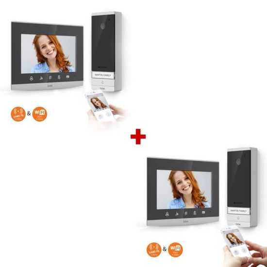 Visiophone sans fil connecté - Extel Wave - Lot de 2 visiophones Extel ...