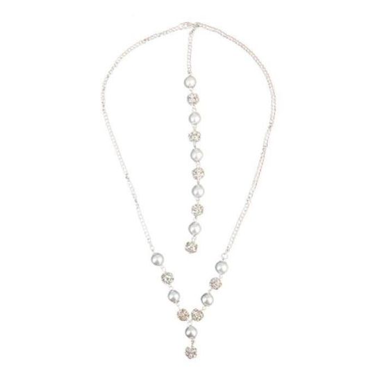 XP1231-1pc collier mariage mariée dos chaîne pendentif bijoux cou ...