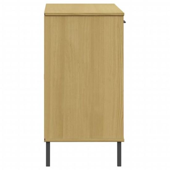 FAN - Buffet avec pieds en métal Marron 113x40x77 cm Bois massif OSLO ...