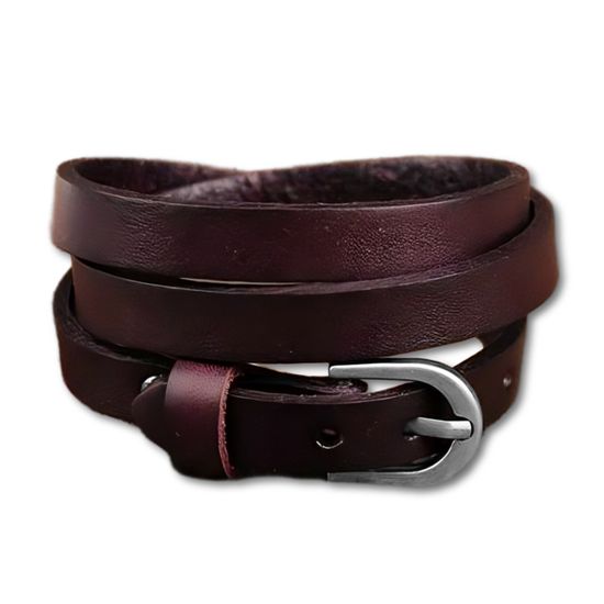 Zense - Bracelet homme en cuir véritable marron triple enroulement ...
