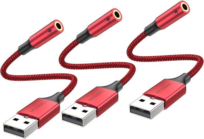 Adaptateur Audio USB vers Jack 35 mm Paquet de 3Cable USB vers ...