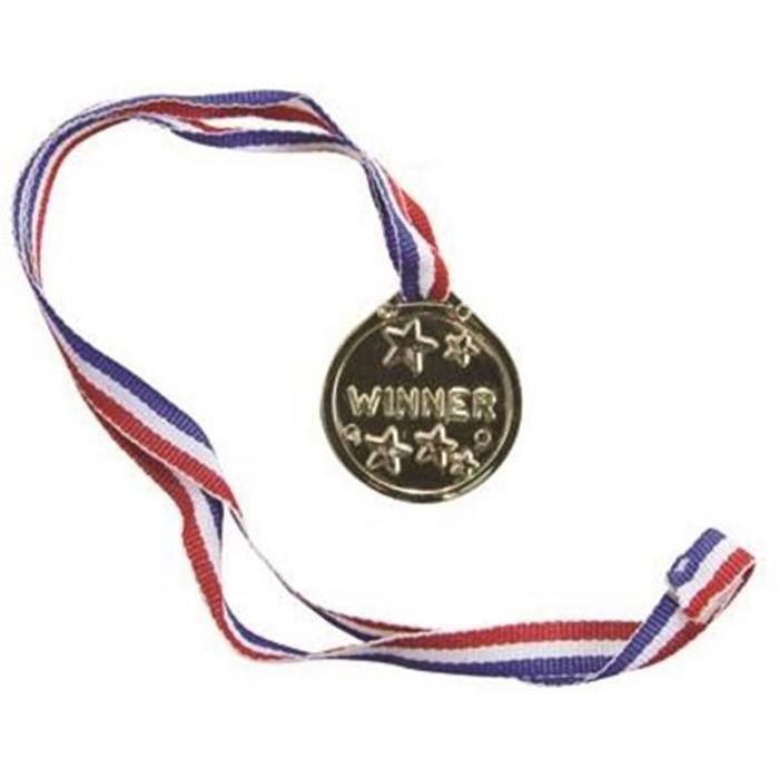1 Médaille dorée avec ruban tricolore Winner (plastique) - Cdiscount