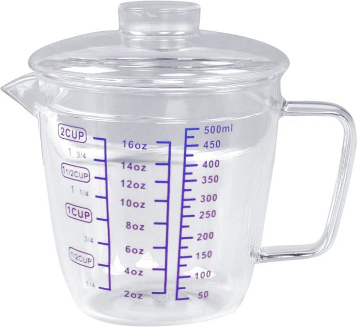 TINAYAUE Verre à Mesurer Transparent Verres Doseur en Verre 500ML Tasses Gradués eéchers ...