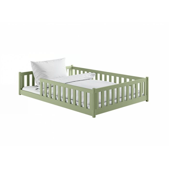 Lit enfant Moti 140X200 Vert olive Livré avec sommiers - Cdiscount Maison