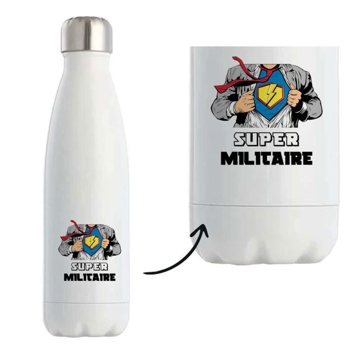 Bouteille isotherme - Super Militaire - 500 ml - Acier Inoxydable - Personnalisée - Mixte ...