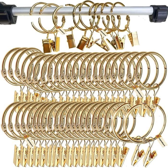 Lot de 40 anneaux ouverts pour rideaux avec clips 32 mm [W485 ...