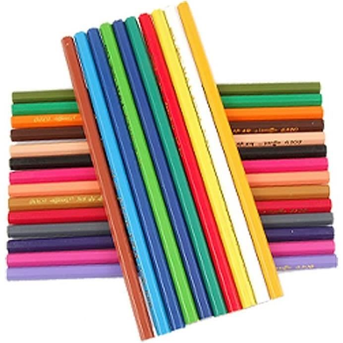 Étudiant penché de dessin couleur crayon hexagonal en bois 24 pcs[940 ...