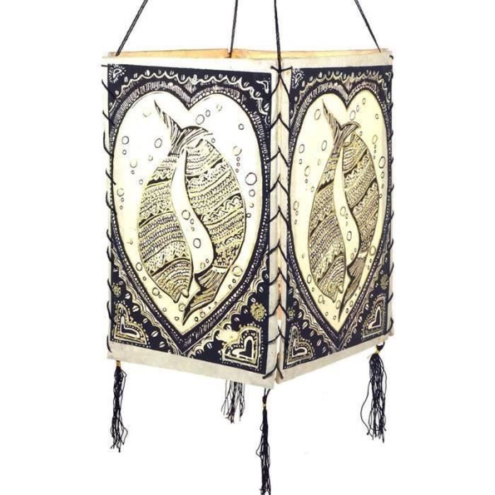 Abat-jour Suspendu en Papier Lokta Lampe Couverture en Papier Fait Main ...