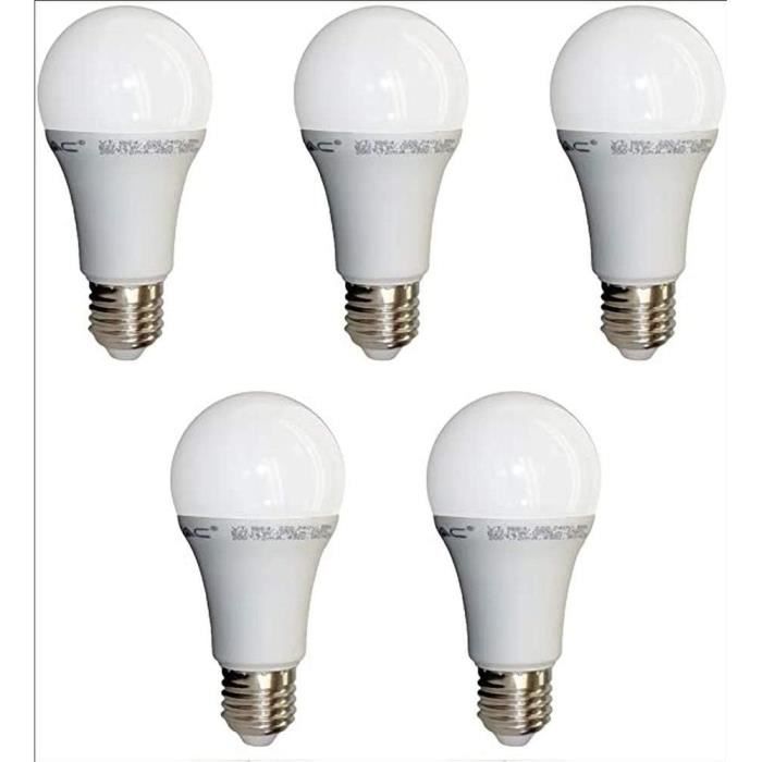 Ampoule Led – Douille E27 – Lumière Blanche Chaude 2 700 K - Lot De 5 ...