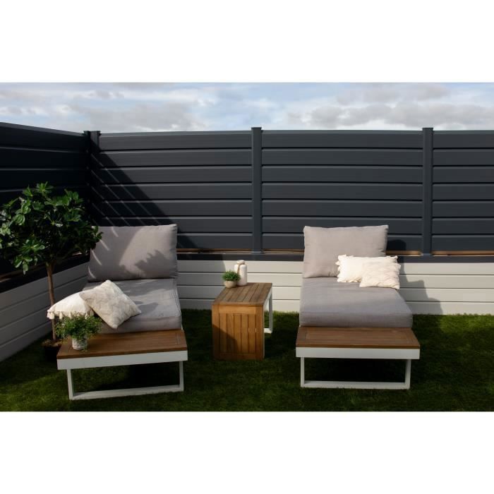 Kit clôture CLOSEA PVC - Gris anthracite - 9M x 1M13 - Cdiscount Jardin