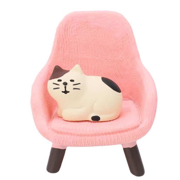 Statue miniature Miniature rose canapé chat Statue Anti-vieillissement ...