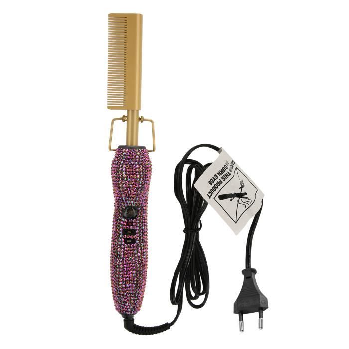 EJ.life Peigne chaud électrique Peigne électrique chaud cheveux raides double usage même ...
