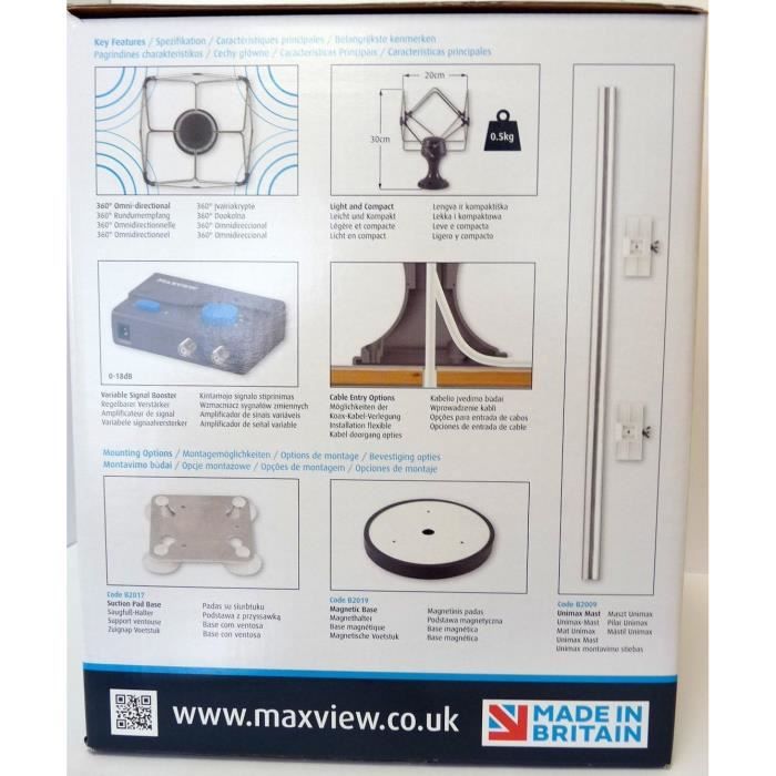 Maxview B2344/T Omnimax Pro Truck 12/24 V DC omnidirectionnel UHF TV/FM ...