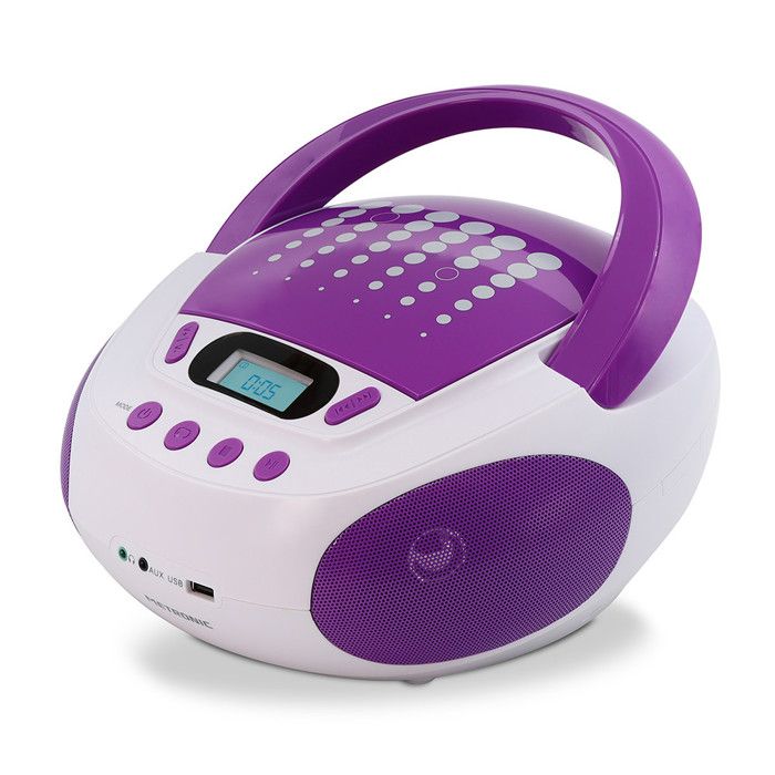 Lecteur CD MP3 Pop Purple avec port USB - Blanc et violet - Cdiscount ...