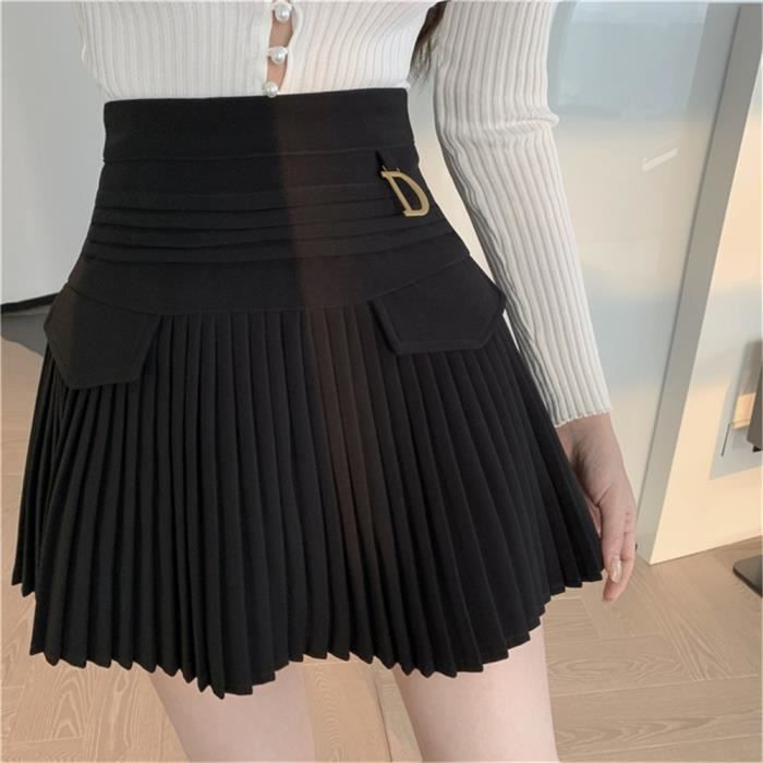 Jupe courte - Jupe courte plissée de Style coréen 07ZP Black ...