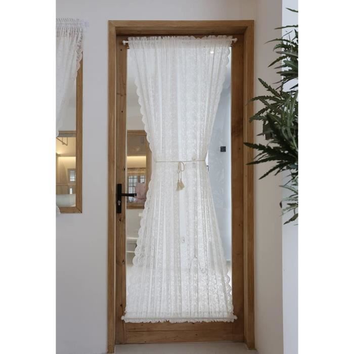 Rideau Brise-Bise Long Pour Porte De Balcon,Transparent,Avec Dentelle ...