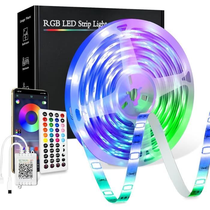 Ruban Led, Led Chambre 20M Bluetooth Bande Led Rgb 24V, Bande Lumineuse ...