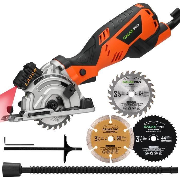 Mini Scie Circulaire, GALAX PRO 600W 4500RPM Scie, Guide de Laser ...