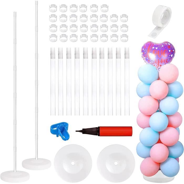 2 Pièces Supports de Colonne de Ballon Réglables 1,65 m, Arbre de ...