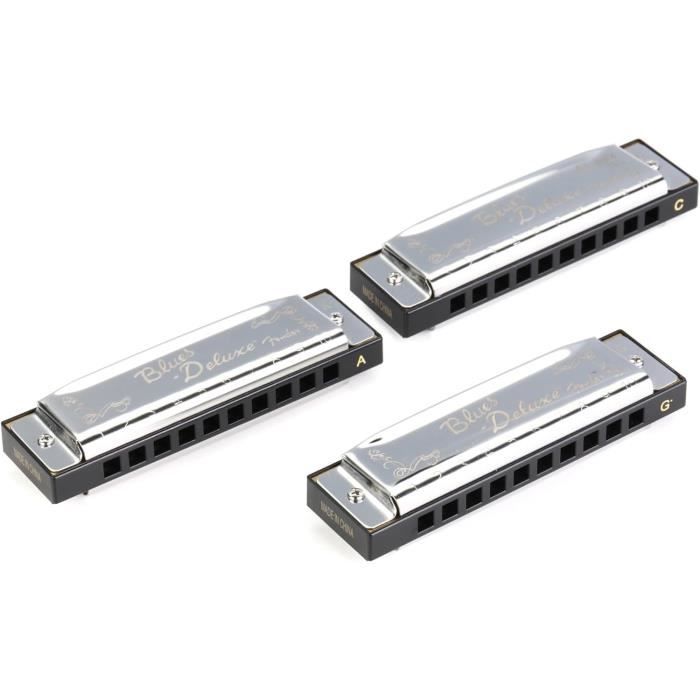 Fender© "Blues Deluxe" Harmonicas - 3-Pack - Incl. Case74 - Achat ...