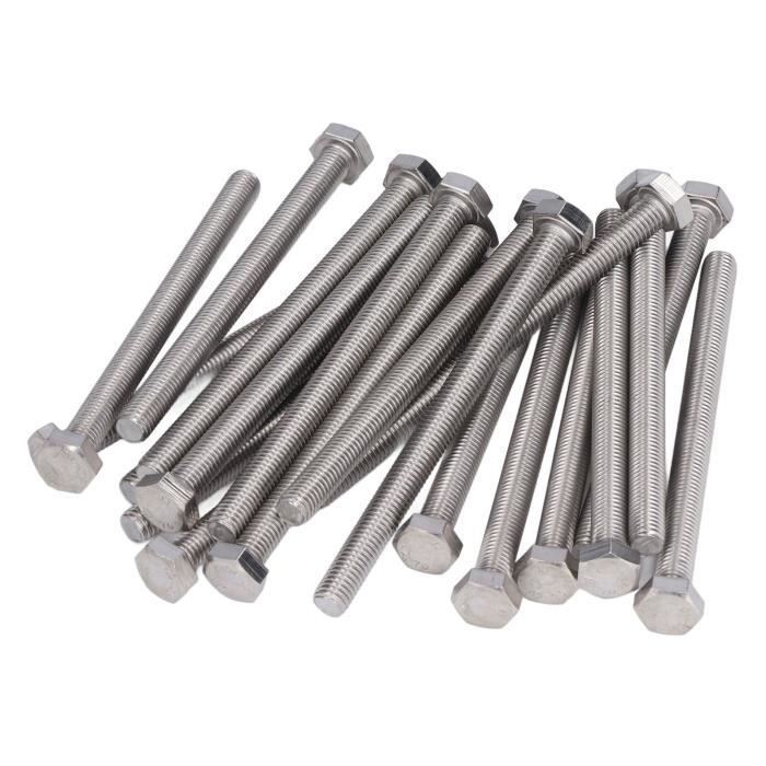 (M10*150)Boulon Hexagonal 20 Pièces Vis à Tête Hexagonale Plate En ...