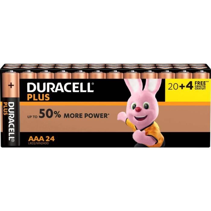 Pile LR3 (AAA) alcaline(s) Duracell Plus Power LR03 1.5 V 24 pc(s ...