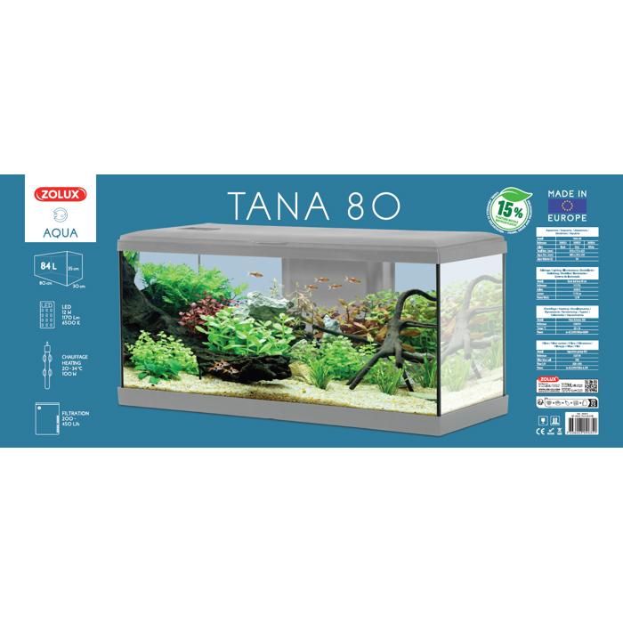 Aquarium poisson Tana LED 80cm gris - Zolux Gris - Cdiscount Animalerie