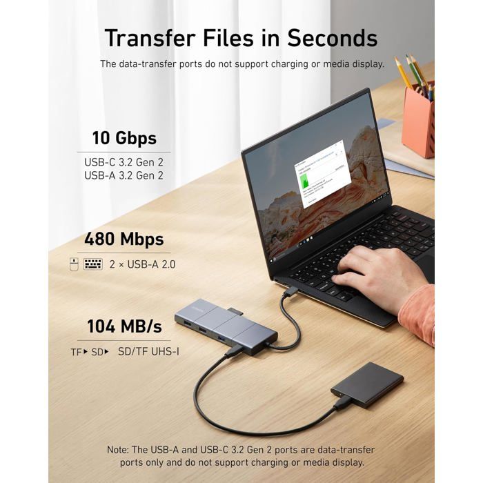 Station d'accueil USB-C 11 en 1 - SUTEO - Hub USB-C - 11 ports - HDMI ...