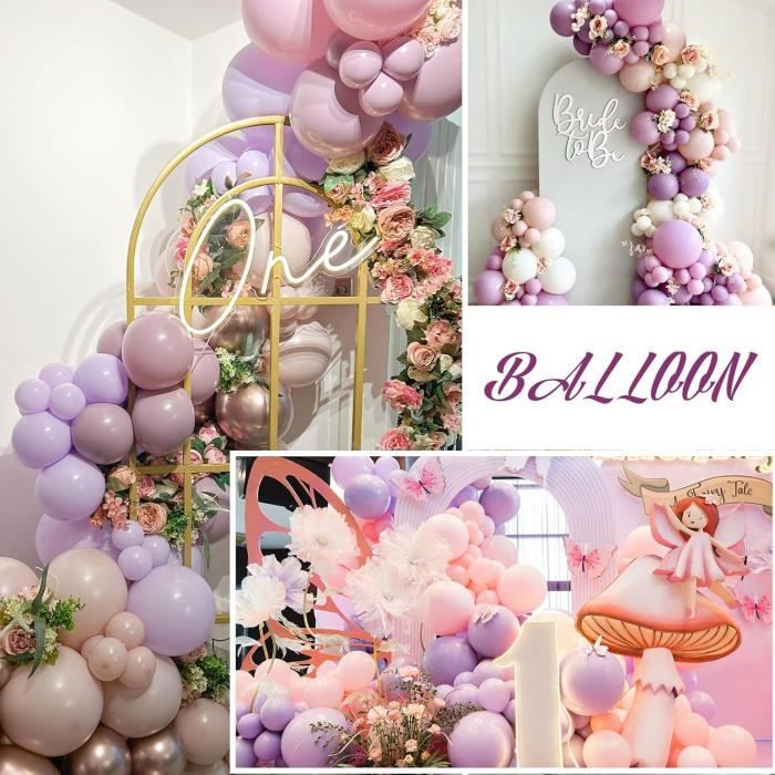 Arche Ballon Rose Violet, 120 Pièce Kit Arche Ballon Anniversaire ...