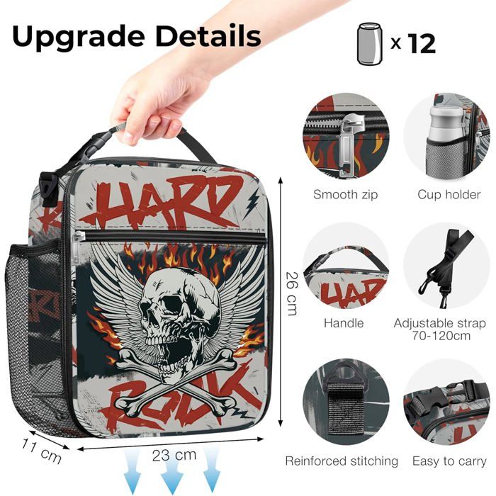 Sac isotherme repas enfant - SIGHTMARK - Aile Squelette - 23x26x11 cm ...