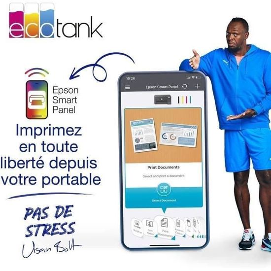 Imprimante multifonction A4 - EPSON - Ecotank ET-2870 - Wi-Fi - Réservoirs d’encre - 3 ans d ...