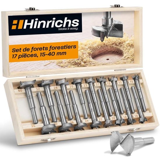 Meche Forstner 17 Pièces - Foret Fraise Bois 15 à 40 mm dans la Valise ...